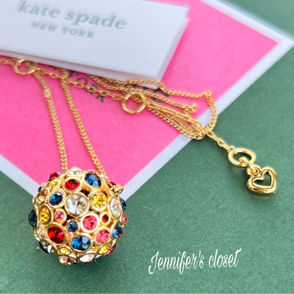 kate spade | Jewelry | Nwt Kate Spade Crystal Sphere Pendant Necklace ...